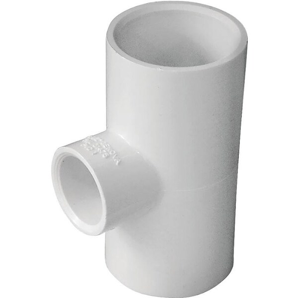 Lasco Reducing Pipe Tee, 1 x 12 in, Slip, PVC, White, SCH 40 Schedule, 450 psi Pressure 401130BC ...